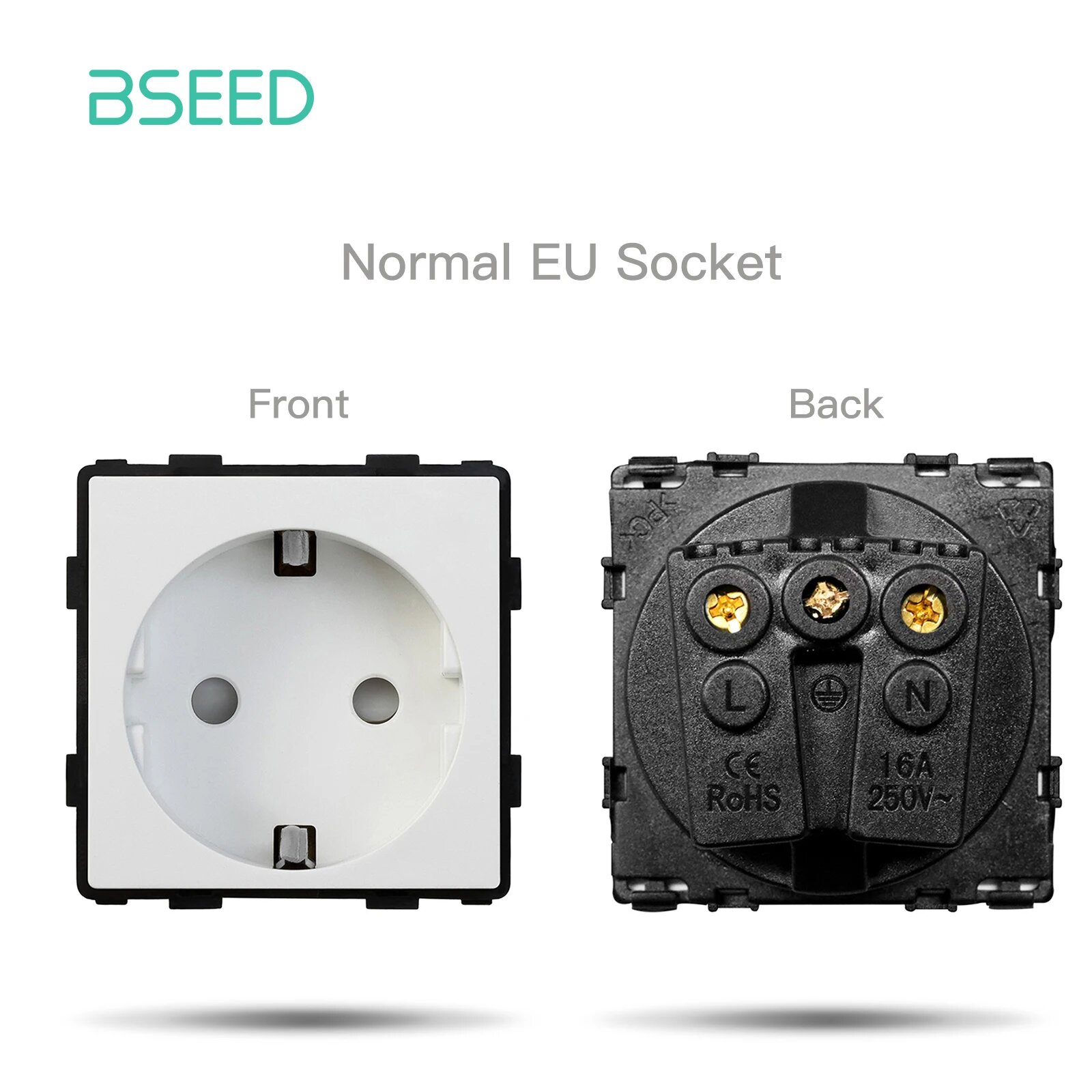 Модули настенных розеток BSEED: Розетка Type-C + 2 USB Черный, Socket Module