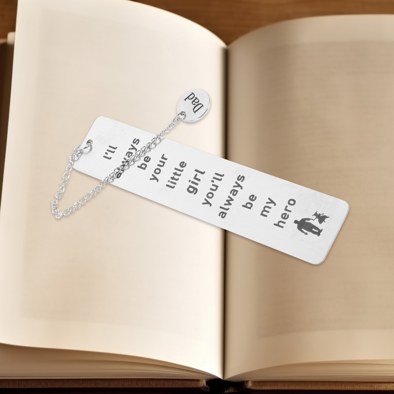 Креативная Закладка Для Книг Из Нержавеющей Стали Серебристого Цвета Подарок На День Отца Размер 13.00X2.60X0.20Cm