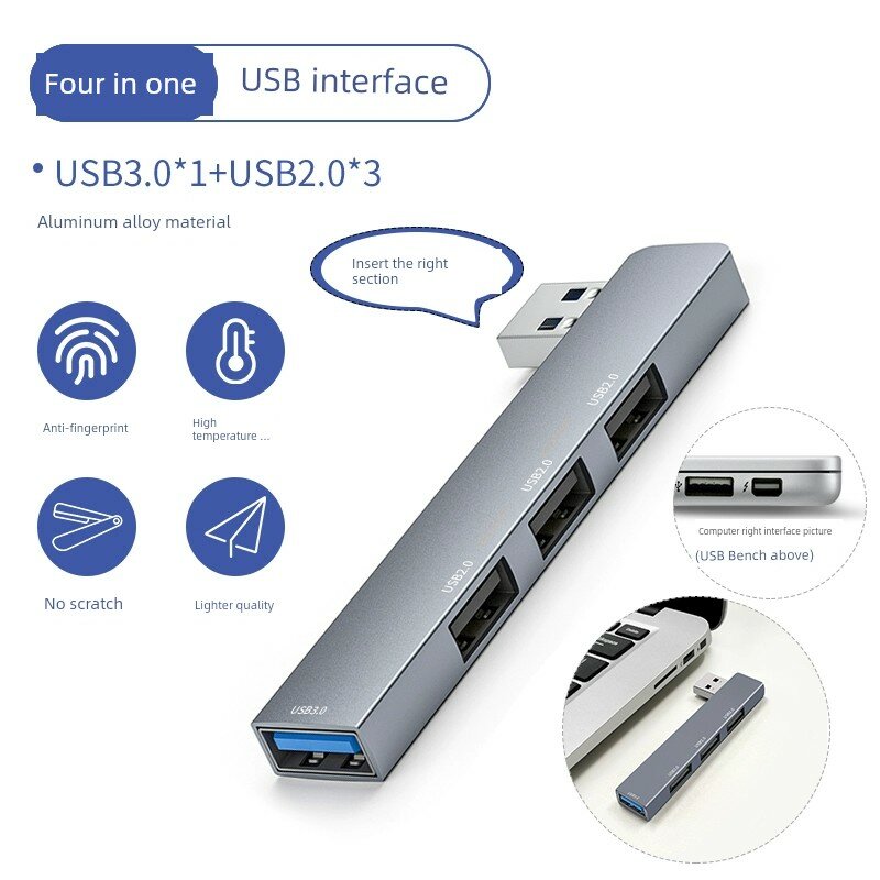 USB хаб с правым портом: 4 порта USB 3.0 для передачи данных и зарядки на устройствах Apple