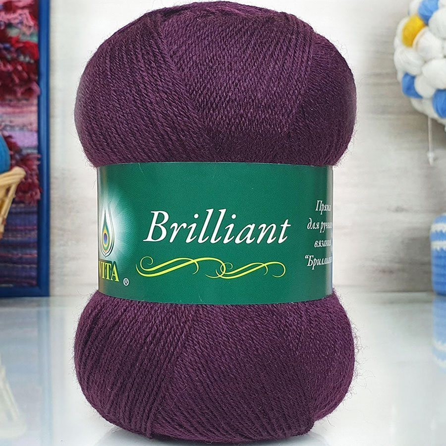Пряжа Vita BRILLIANT 14 баклажан (5 мотков)