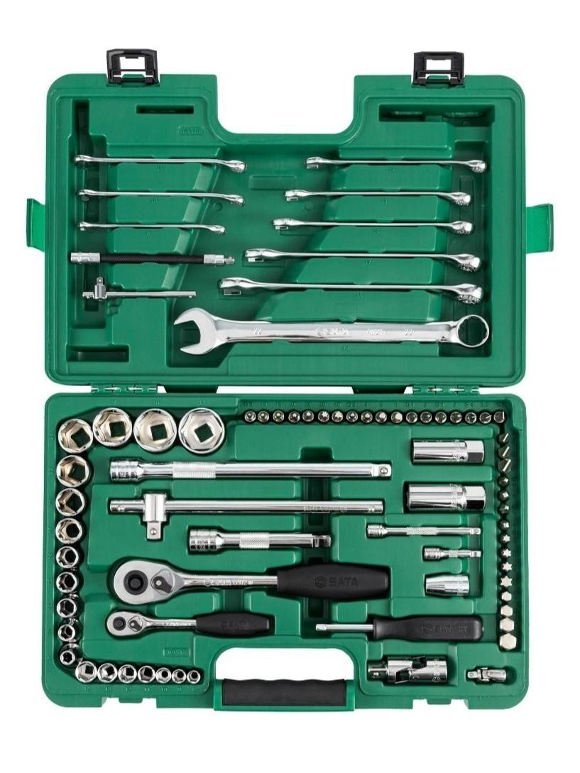 Набор инструментов 76 предметов, 1/2", 1/4" для закручивания Sata 09519