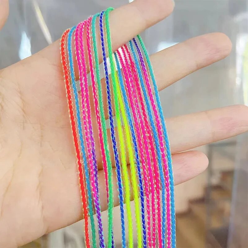 Цветные нити для плетения кос 90см, 4-30 шт No.2-1mm-10Pcs