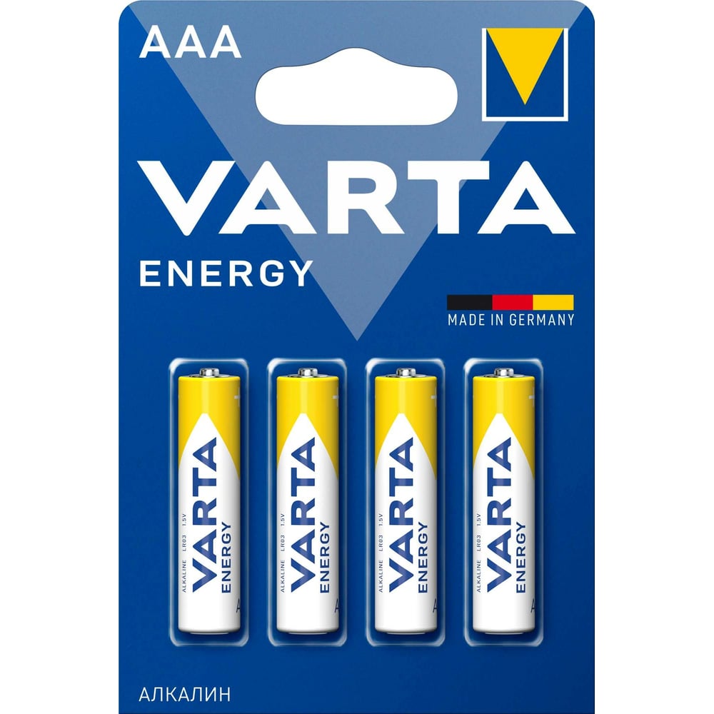 Батарейка Varta ENERGY LR03 AAA BL4 Alkaline 1.5V (4103) 04103213414