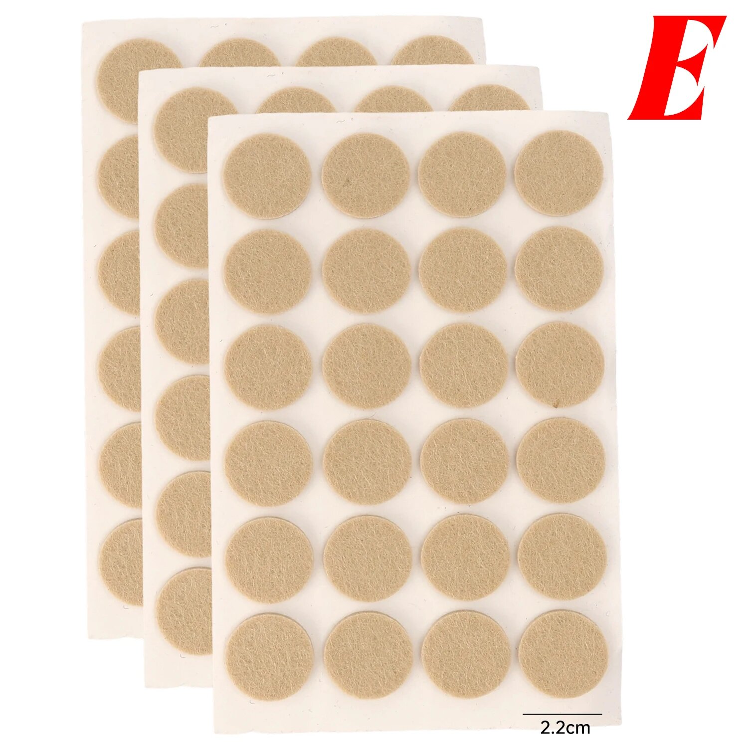 Фетровые самоклеящиеся накладки для мебели Beige 15 Sheets, Type-E