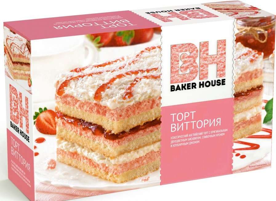 Торт бисквитный Baker House Бейкер Хаус Виттория, 350 г х 8 шт