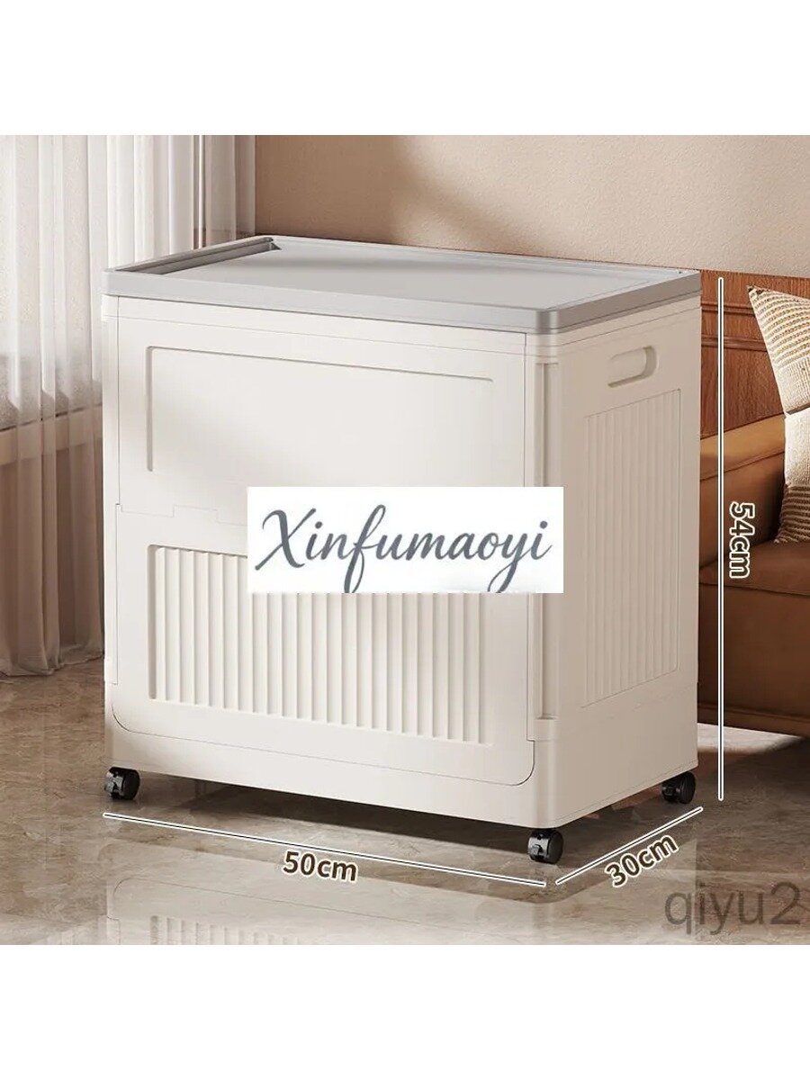 Контейнер для хранения вещей с колесиками, 50x30x54 см, серый, 40 л, ABS пластик