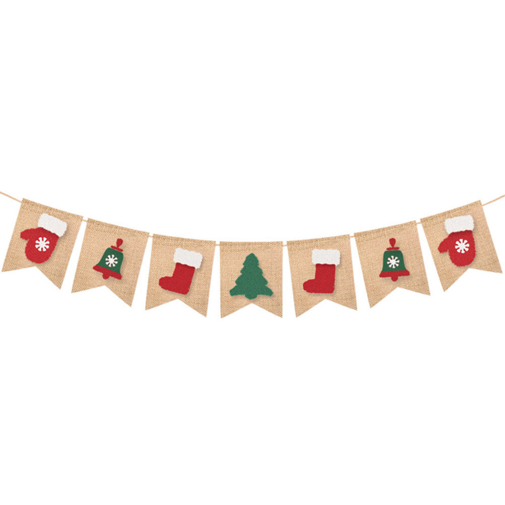 Гирлянда Для Украшения Дома Офиса И Праздников Из Тканого Полотна С Christmas Pattern Многоцветная