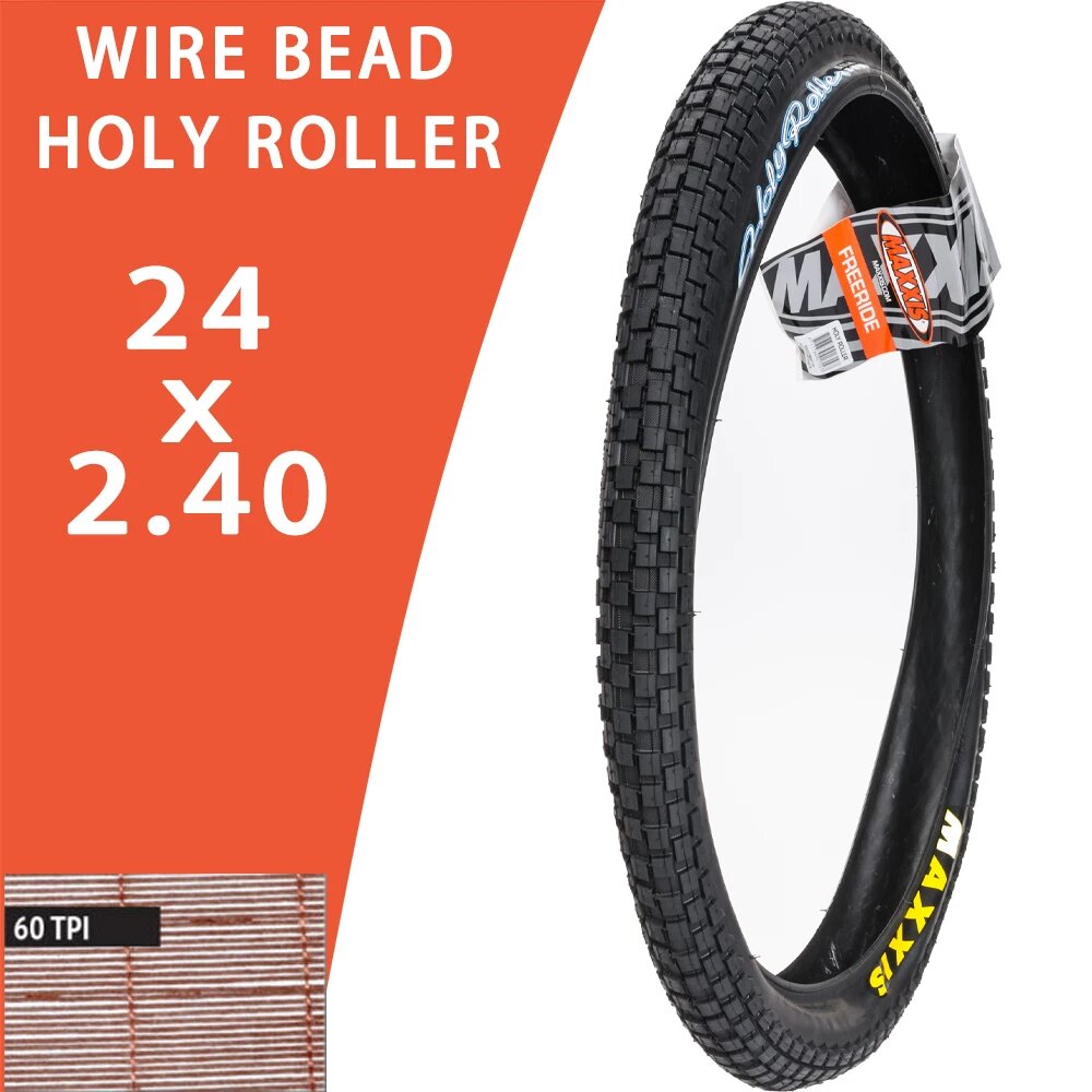 MAXXIS M126 Holy Roller 24x2.40 дюймовая велосипедная шина с проволочной ободом, одна штука для BMX и трейл-велосипедов