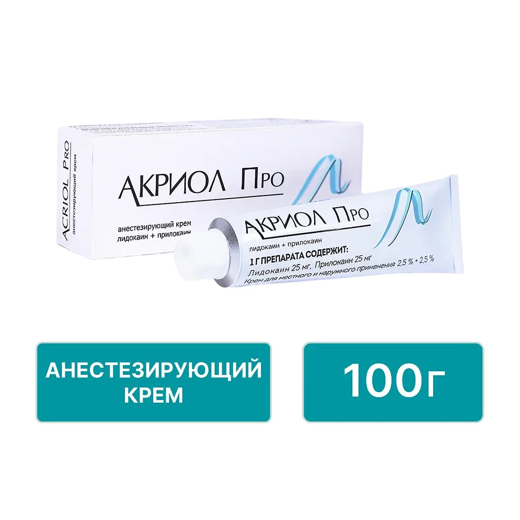 Акриол Про крем для местного и наружного применения 2,5% + 2,5% 100 г 1 шт