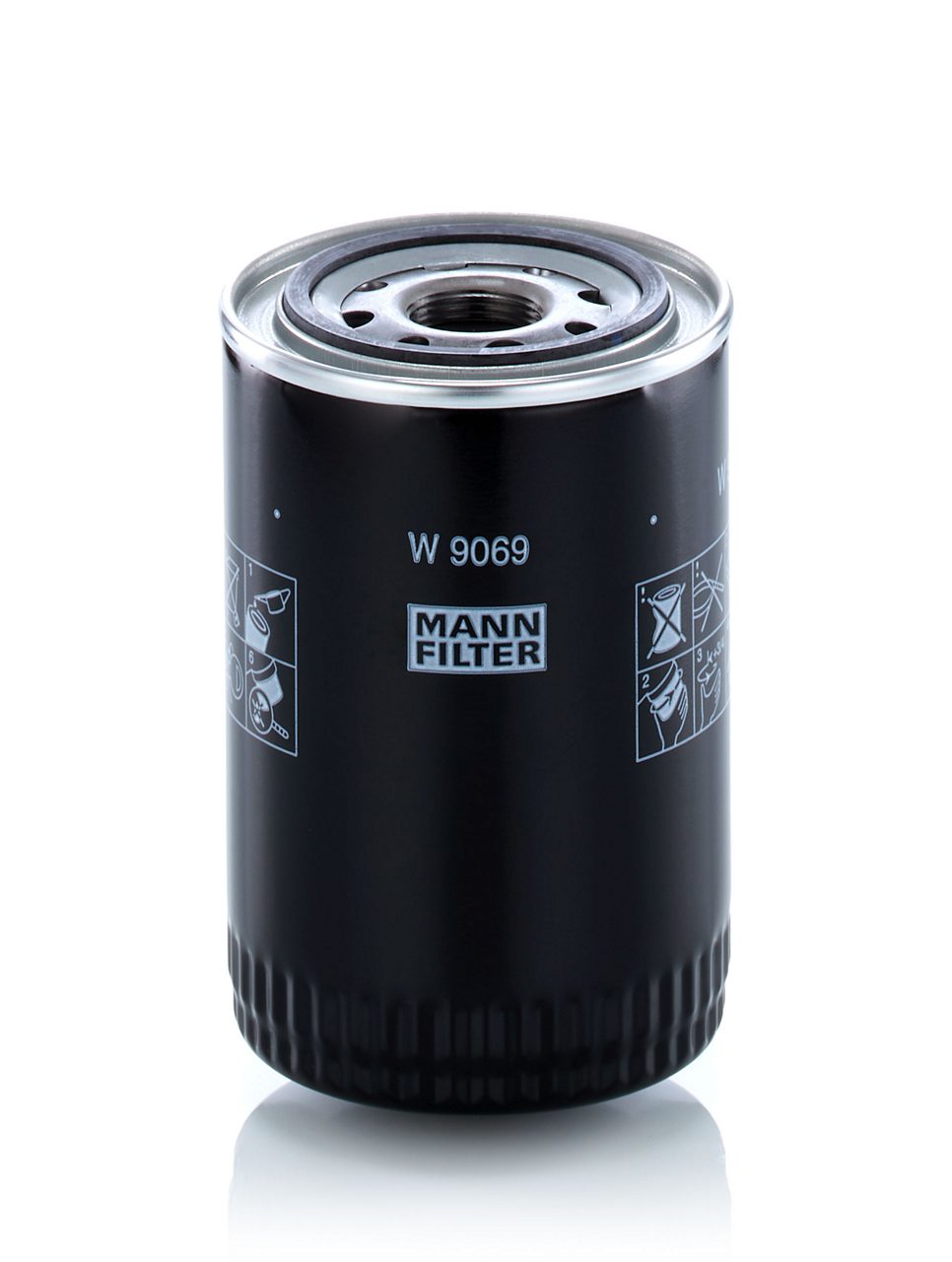 Фильтр масляный MANN-FILTER W 9069 для Caterpillar 300, 900; Mitsubishi L 200, Pajero 2 (II); Doosan D - Gabelstapler, OEM 194-9983, 126-9907, ME 202472