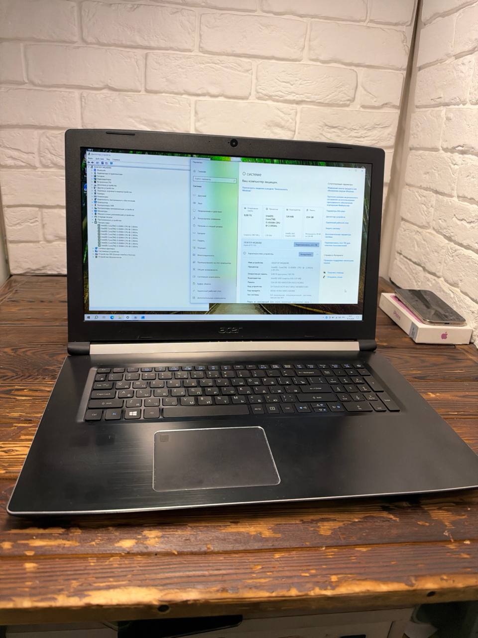 Ноутбук Acer Aspire A717-72G-53F8 Intel Core i5-8300H, 2.30Ghz, RAM 8 gb, SSD 256 gb, NVidia GeForce GTX 1050 4gB, черный, win10