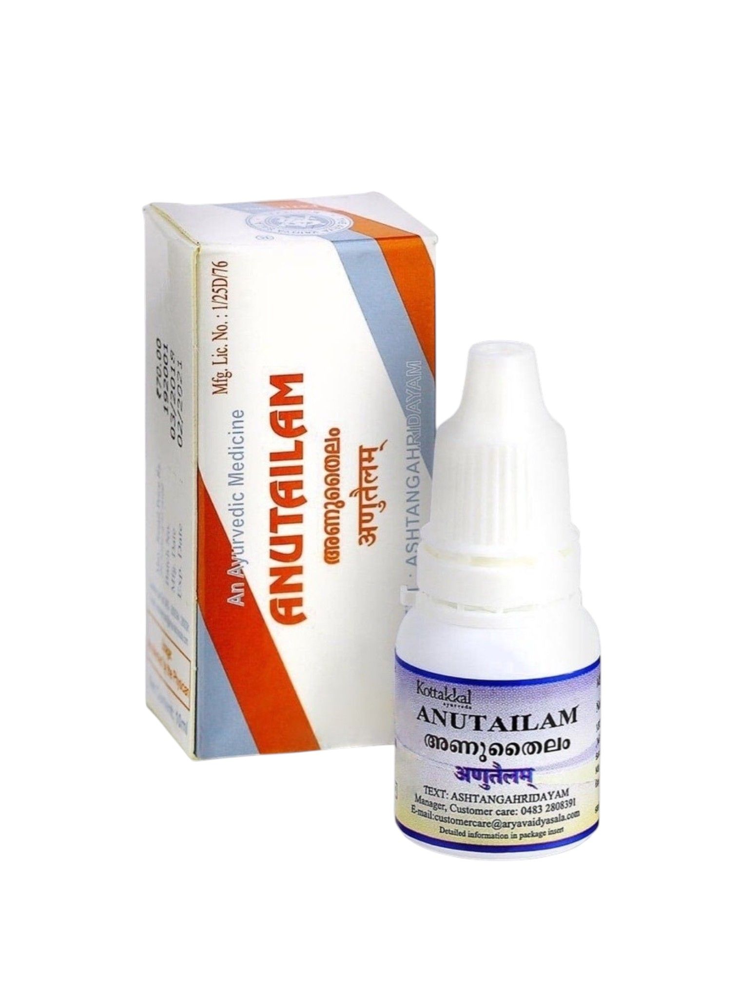 ANUTAILAM Kottakkal Ayurveda Анутайлам, капли для носа и ушей 10 мл
