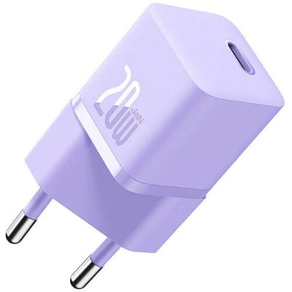 Сетевое зарядное устройство для быстрой зарядки Baseus GaN5 mini USB-C 20Вт фиолетовый