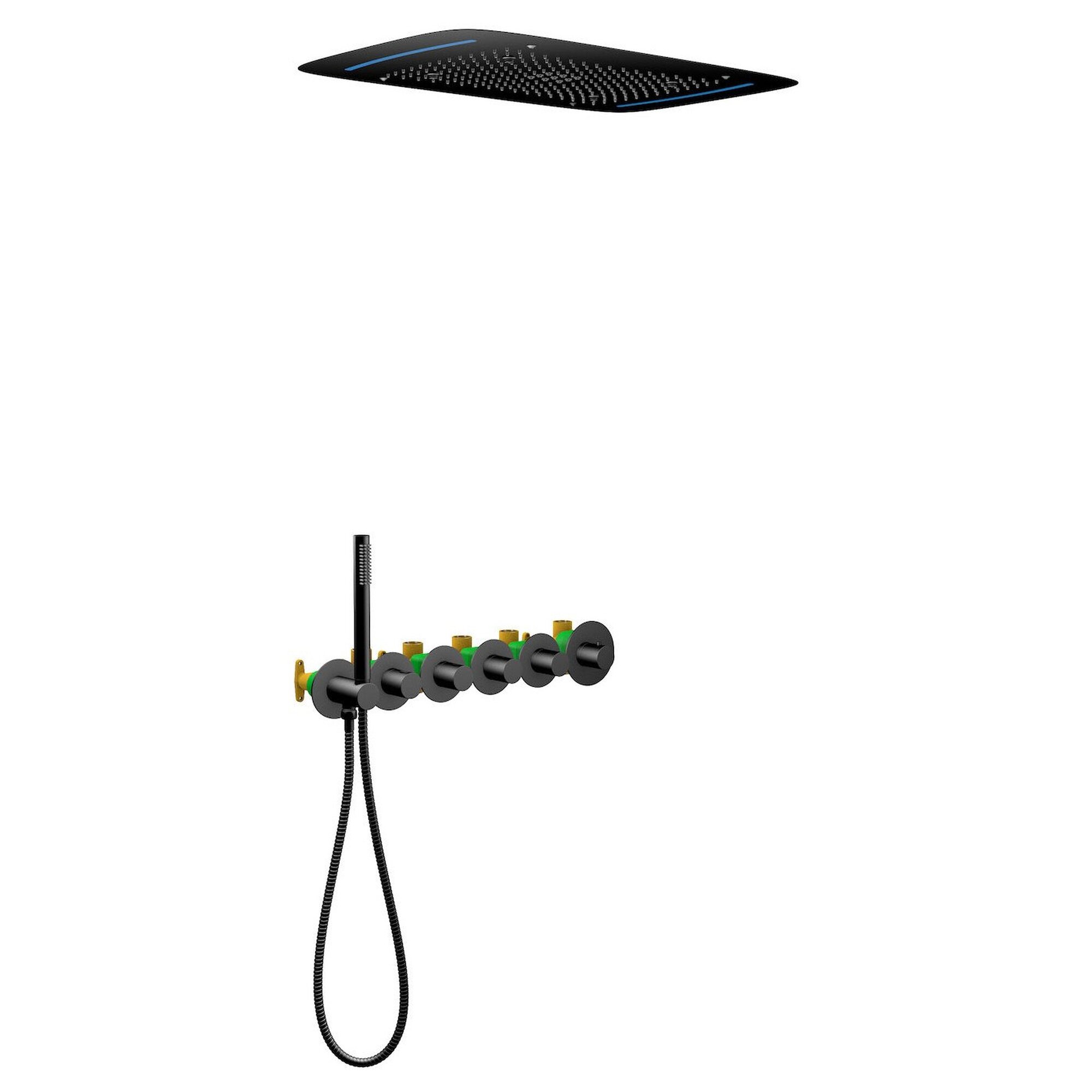 Душевая система Timo (Тимо) Saona (SX-2319/03SM) black для скрытого монтажа с термостатом