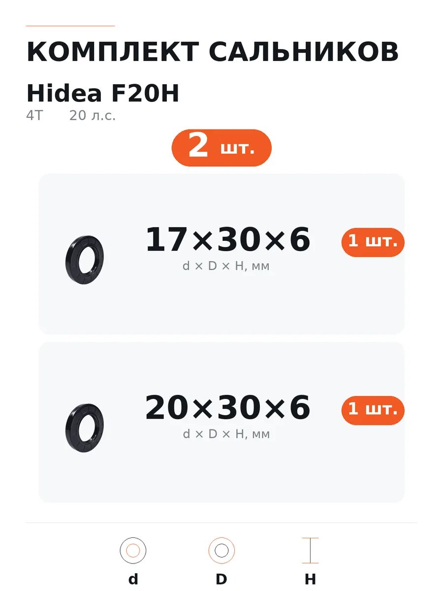 Комплект сальников Hidea F20H