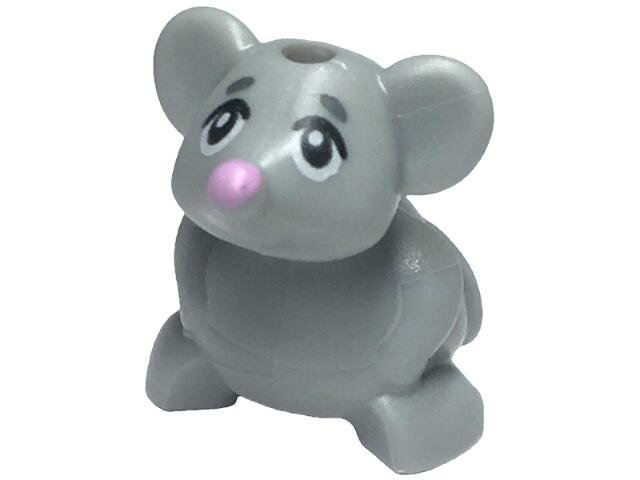 Деталь Lego 70844pb02 Mouse, Disney Princess / Friends with Black Eyes and Bright Pink Nose Pattern