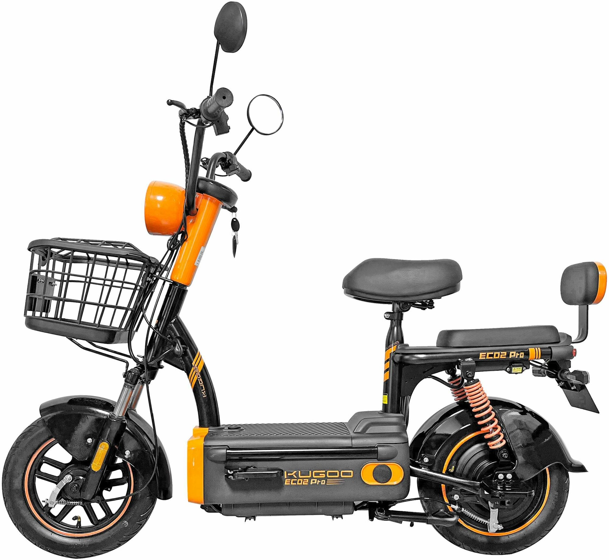 Электроскутер KUGOO EC 02 PRO 600W (48V/21Ah) двухместный с корзинкой — фото 1