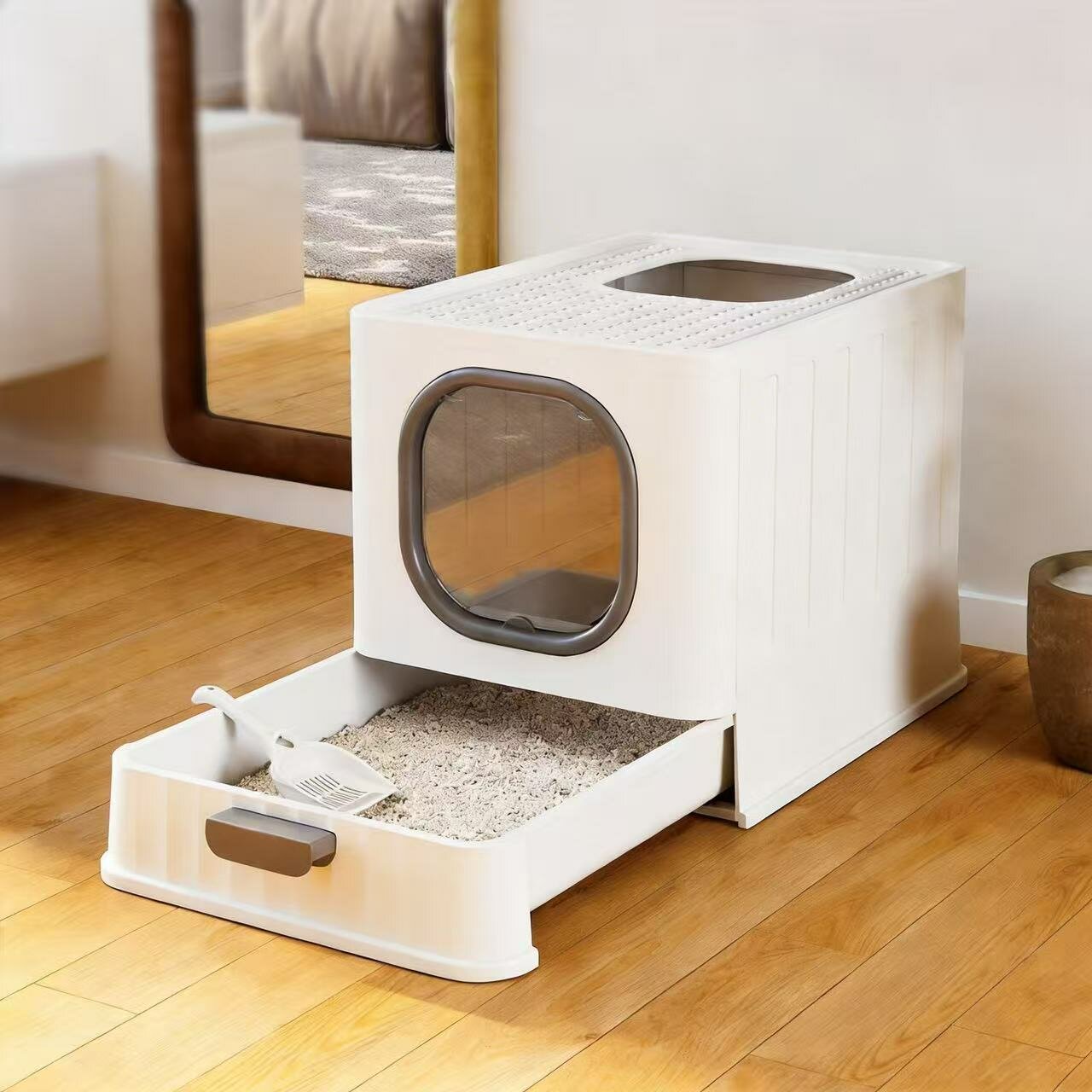 Лоток для кошек "Nice Pet", закрытый, для предотвращения запаха, 51x38x39см