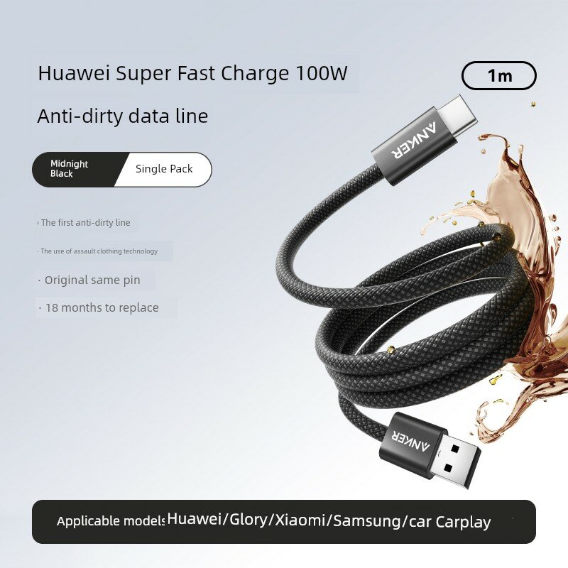 Anker кабель USB-C к USB-C с супербыстрой зарядкой 100 Вт, 1 метр, черный цвет