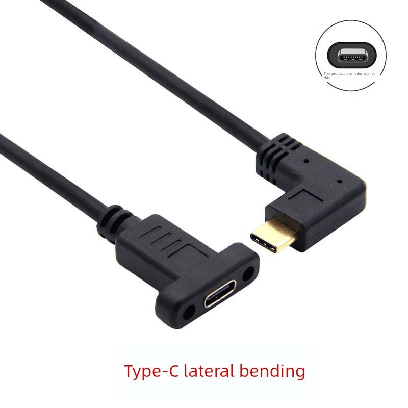 Кабель USB Type-C мужской к женскому угловой 1.8 м для зарядки смартфона