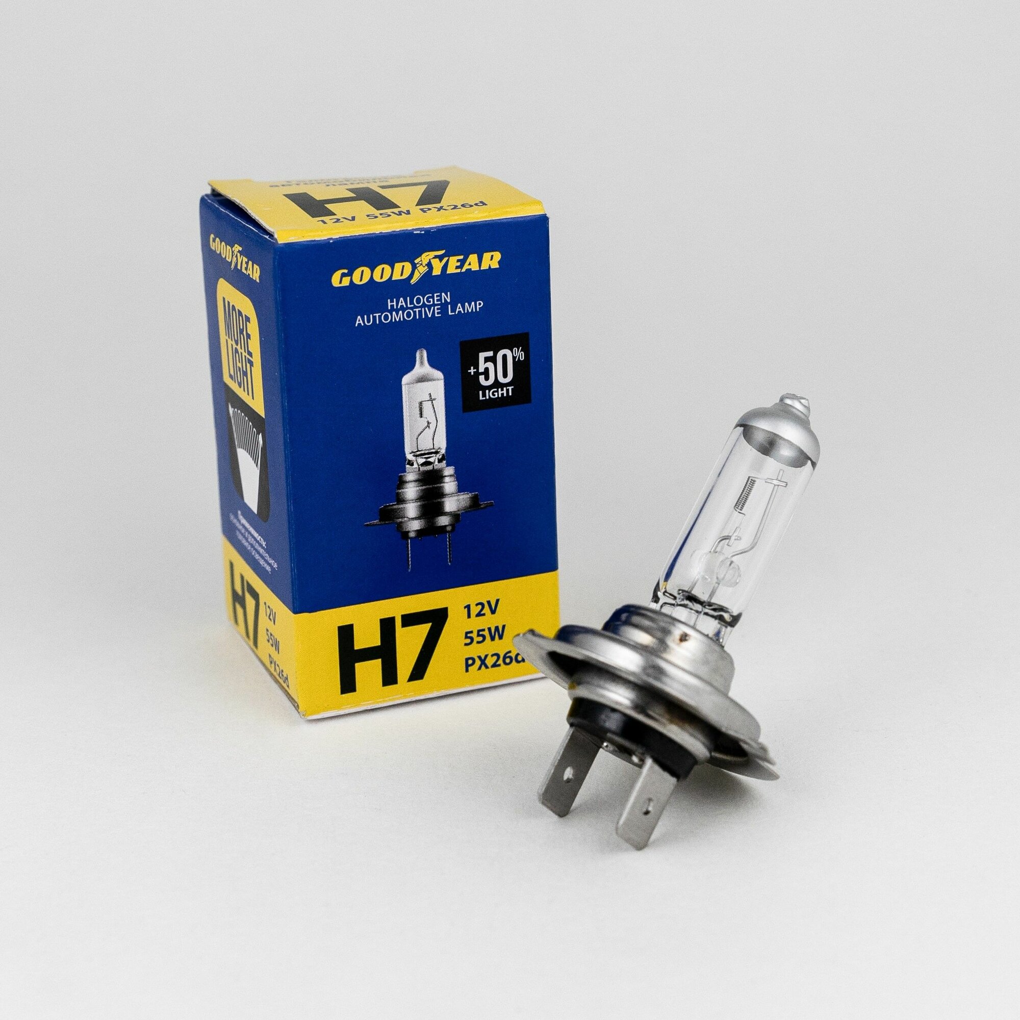 Лампа H7 12V 55W PX26d More Light +50% / Goodyear / GY017124