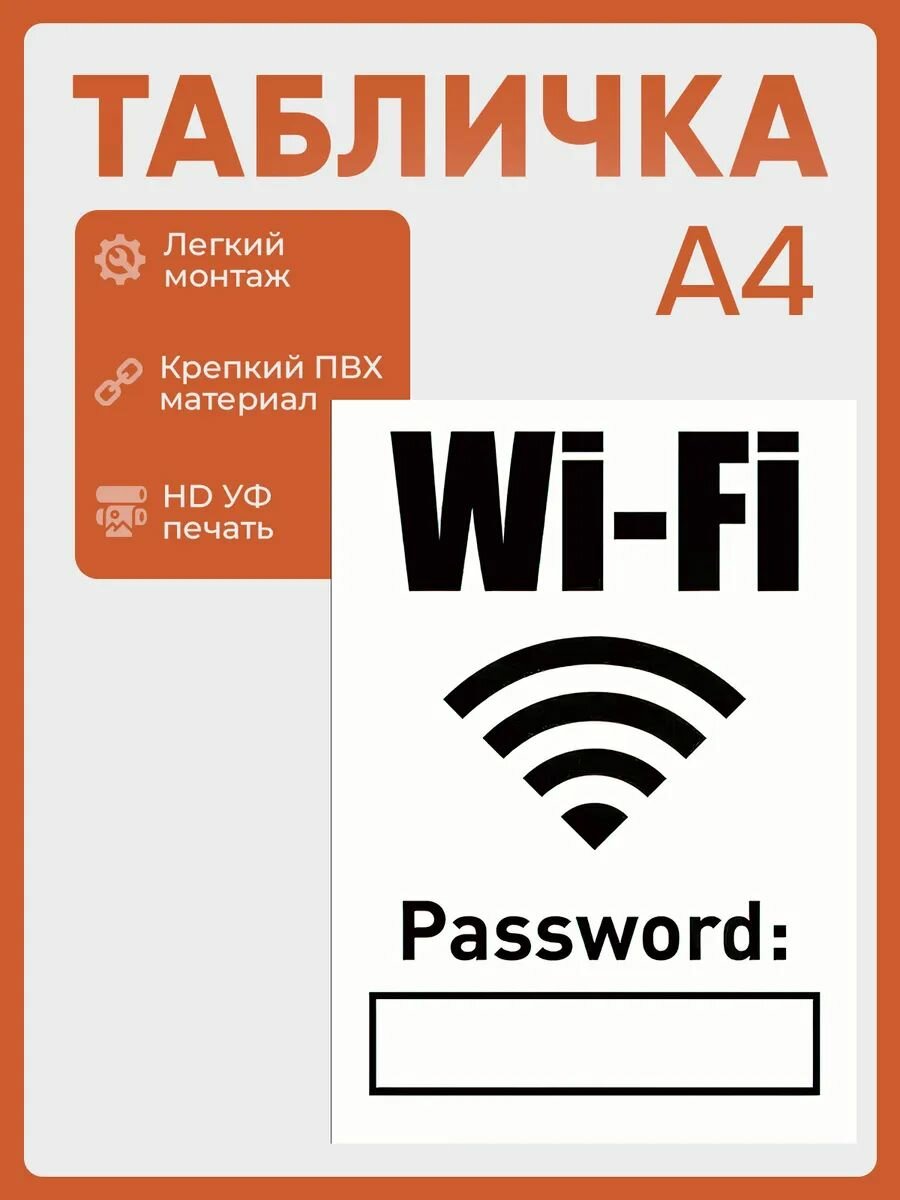 Табличка Wifi Password