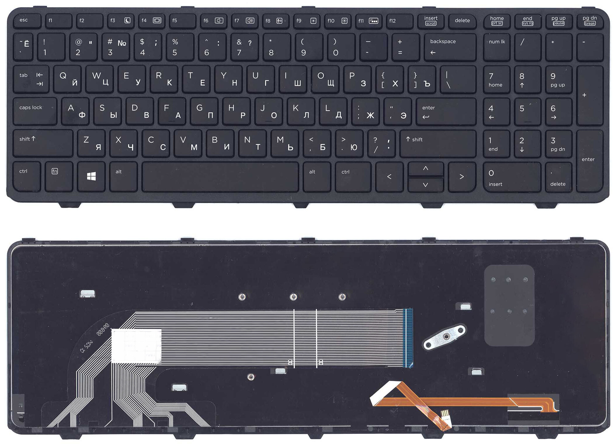 Клавиатура для HP Probook 450 G0 455 G1 470 G1 с рамкой подсветка p/n: 90.4ZA07. L0R, SN8126