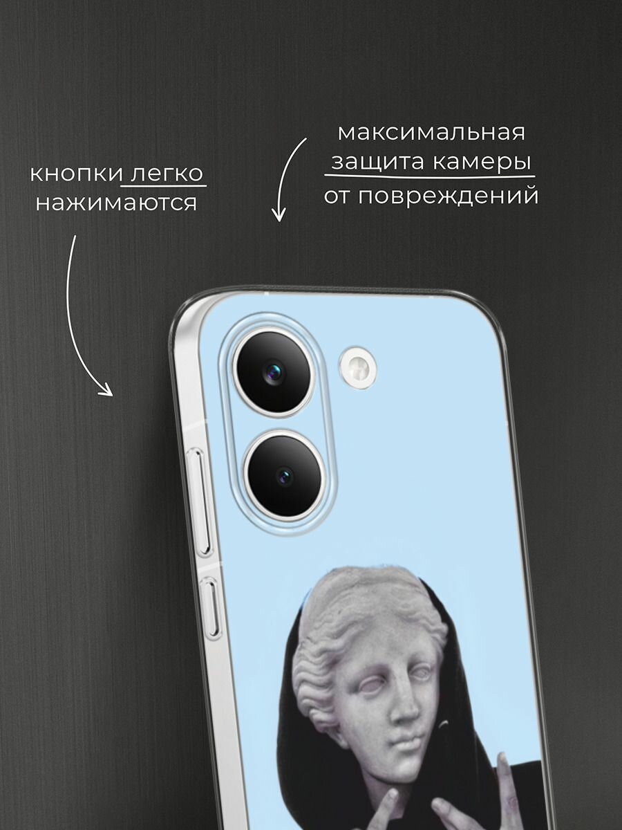 Силиконовый чехол на Poco X8 Pro / Поко X8 Про с принтом SWAG статуя — фото 1