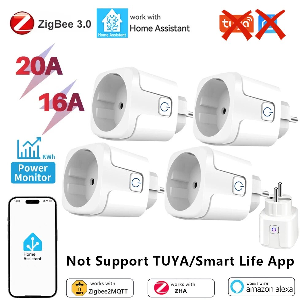 Kayesmart Zigbee 3.0 Smart Plug 16A (4шт) — фото 1