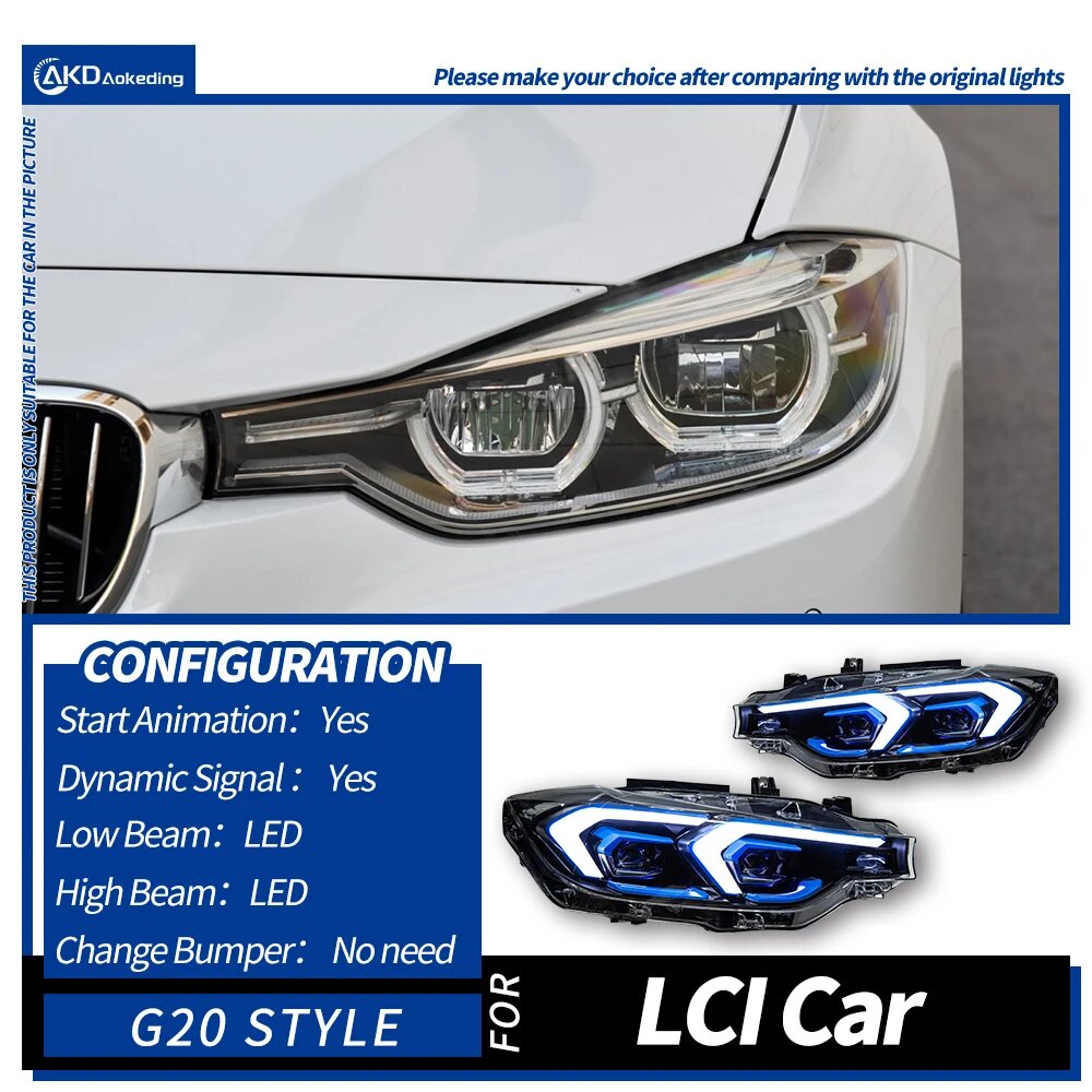 Фары AKD Car Lights для BMW 2012-2018 F30 LED Headlight F31 Head Lamp 318i 320i 325i 328i 330i 335i DRL Автомобильные аксессуары