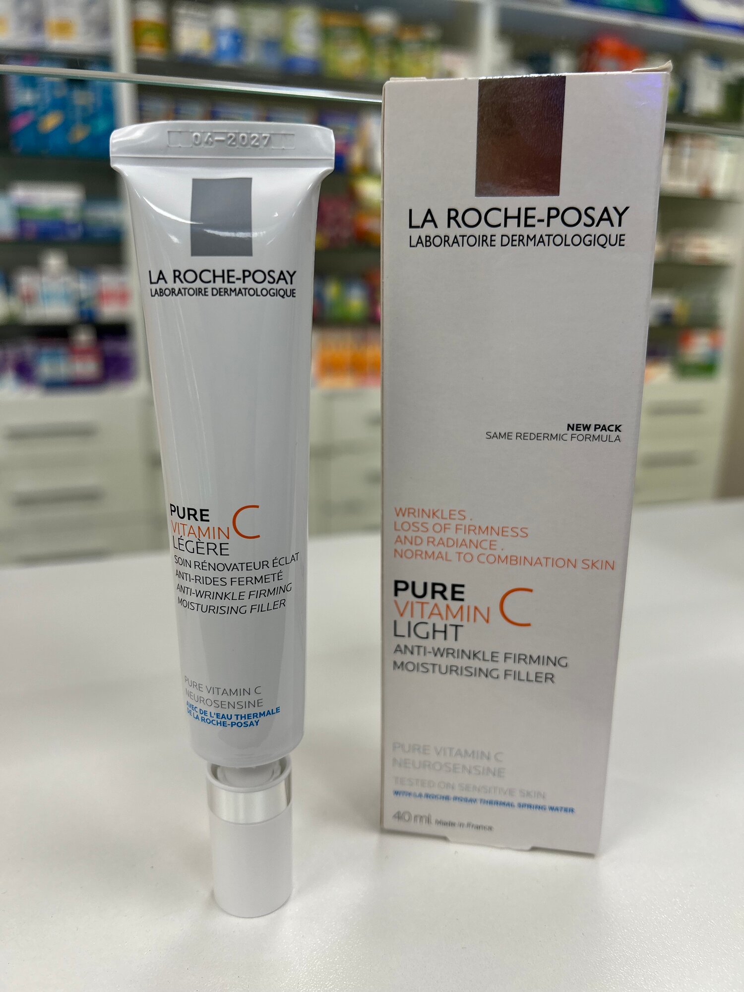 Крем-филлер для нормальной и комбинированной кожи Pure Vitamin C Light La Roche Posay/Ля рош позе 40мл