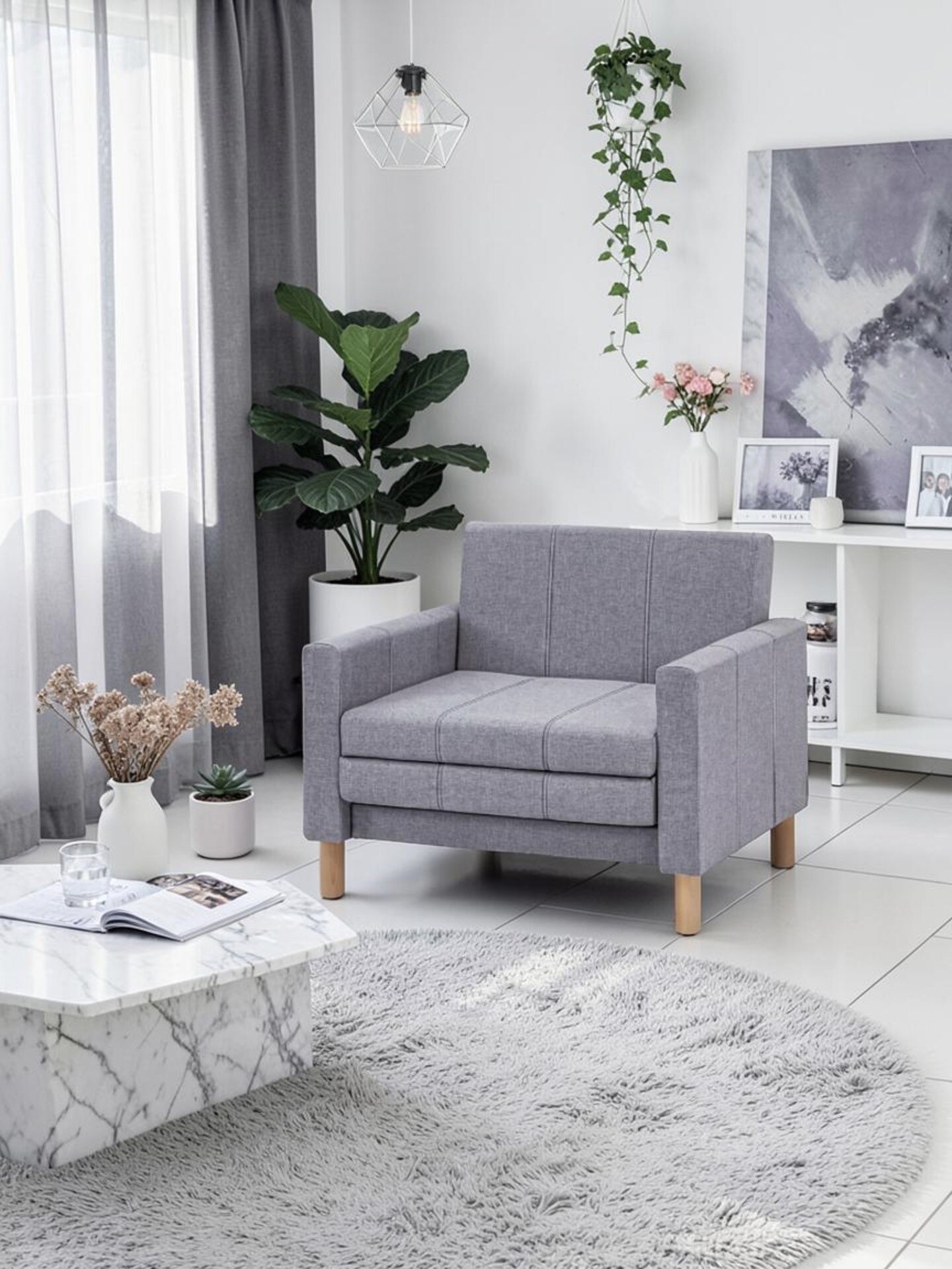 Кресло-кровать Уют Лайт Strong Plus 04 NEW 91x76x81 см, фиолетовый Рогожка, выкатной GOODFORM