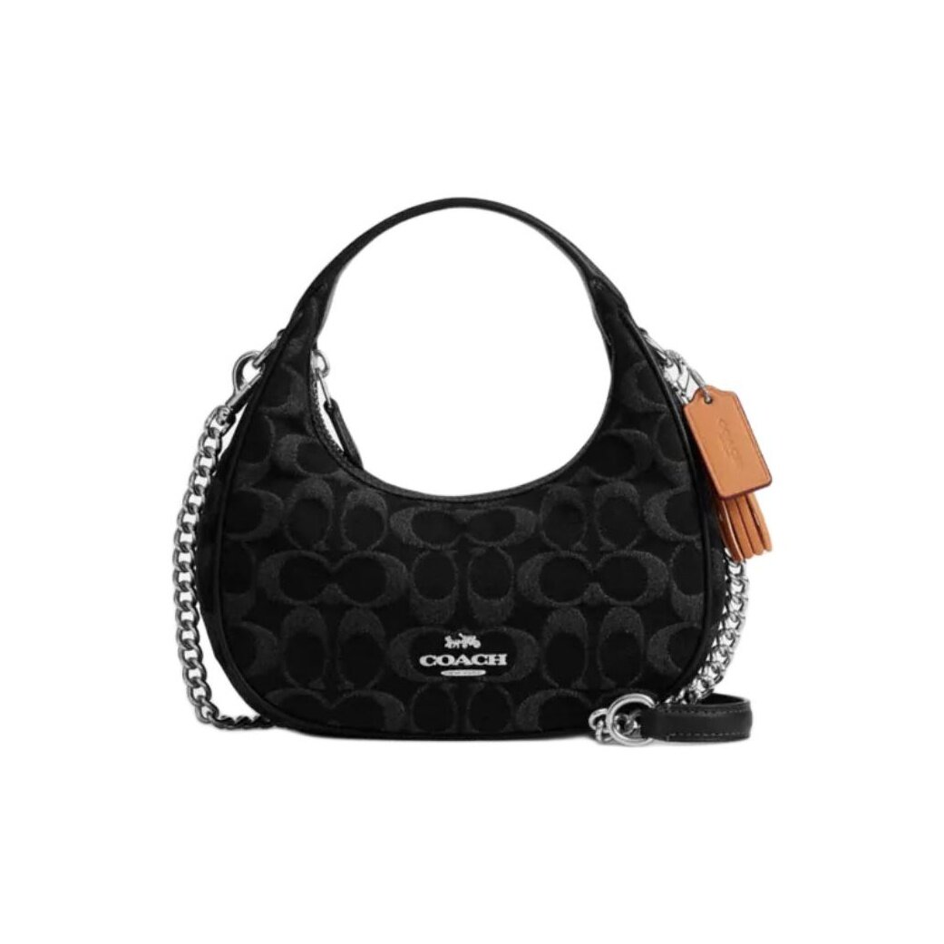 Сумка Coach Carmen, фактура тиснение, черный — фото 1