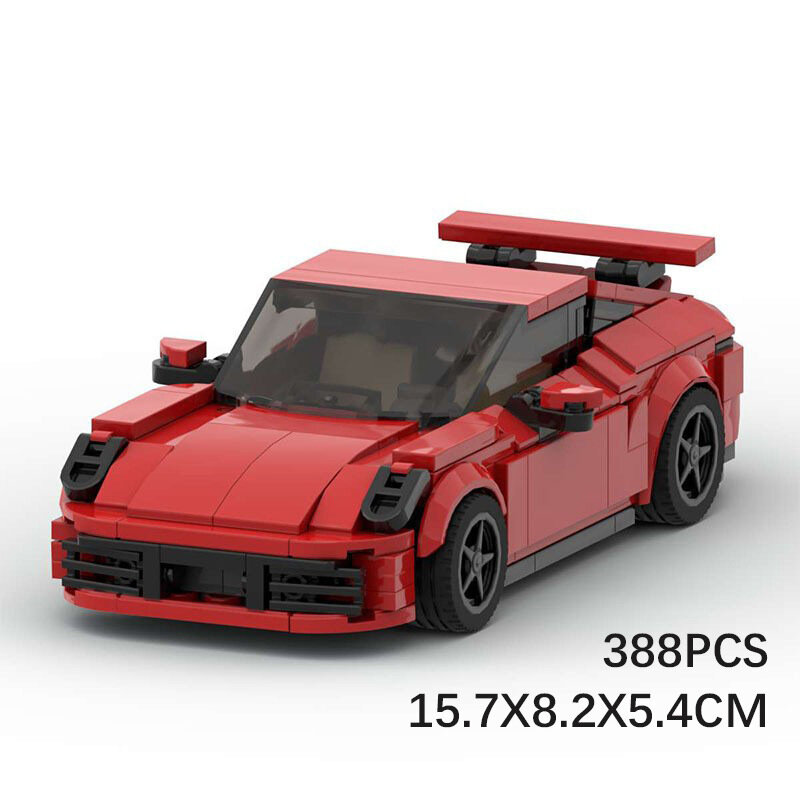 Строительные блоки MOC совместимы с гоночным автомобилем из строительных блоков 911 Porsche Turbo Speed с 8 сетками LEGO 96396-1.