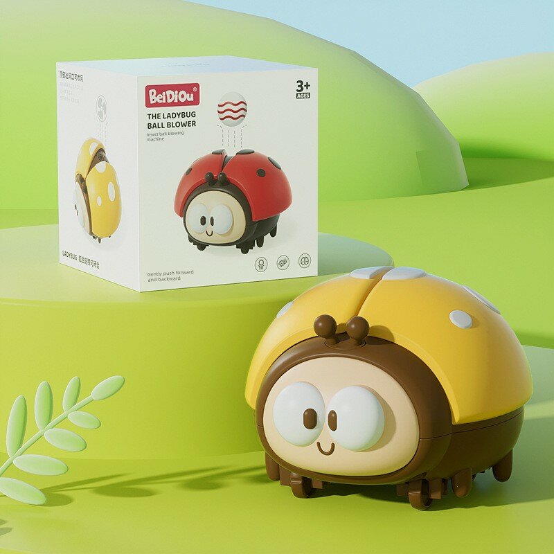 Перезаряжаемая игрушка-божья коровка желтого цвета для девочек 0-3 лет с USB-кабелем и 2 шариками