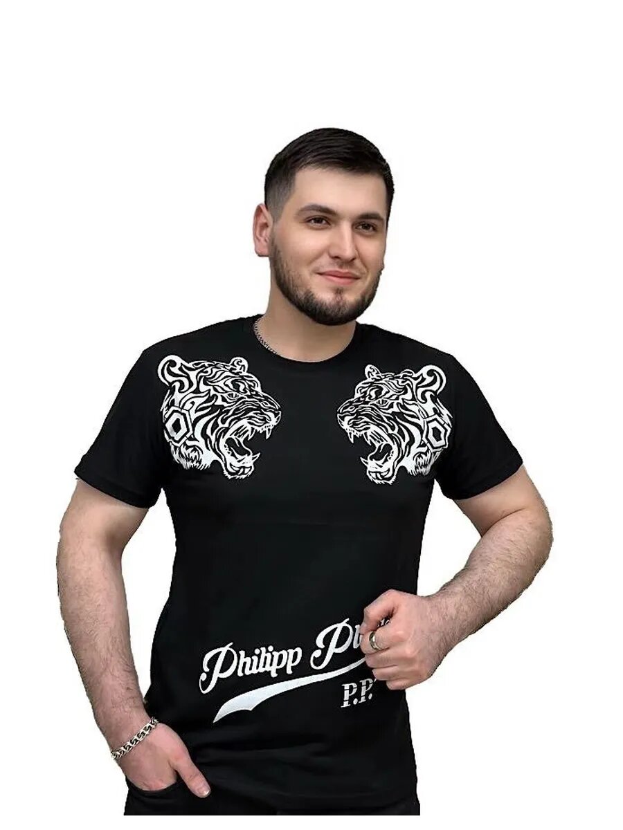 Футболка, 1 шт., размер 54, черный
