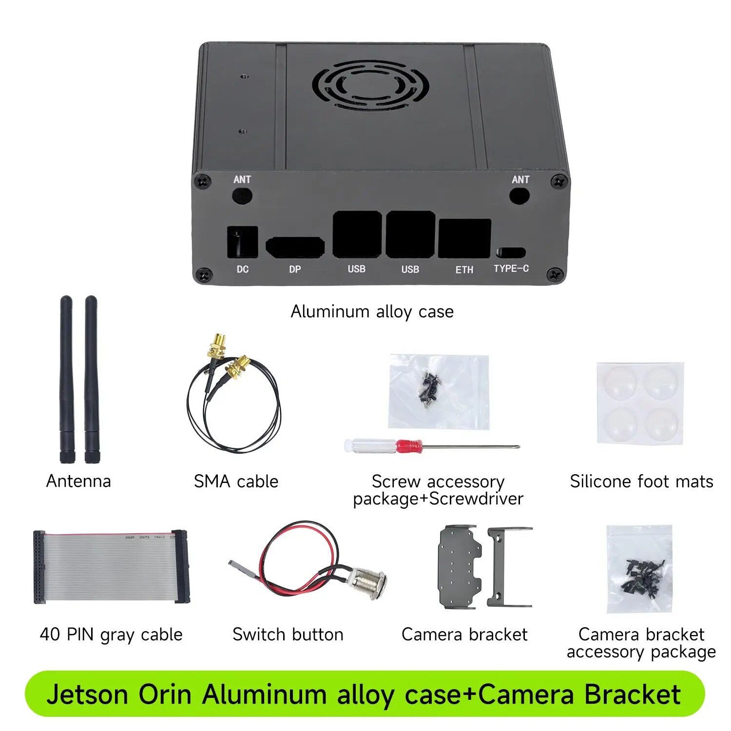 Корпус Jetson Orin из алюминия с кронштейном камеры
