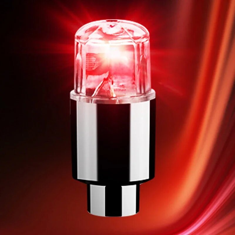 4 шт. Автомобильные светодиодные клапанные колпачки, Red light