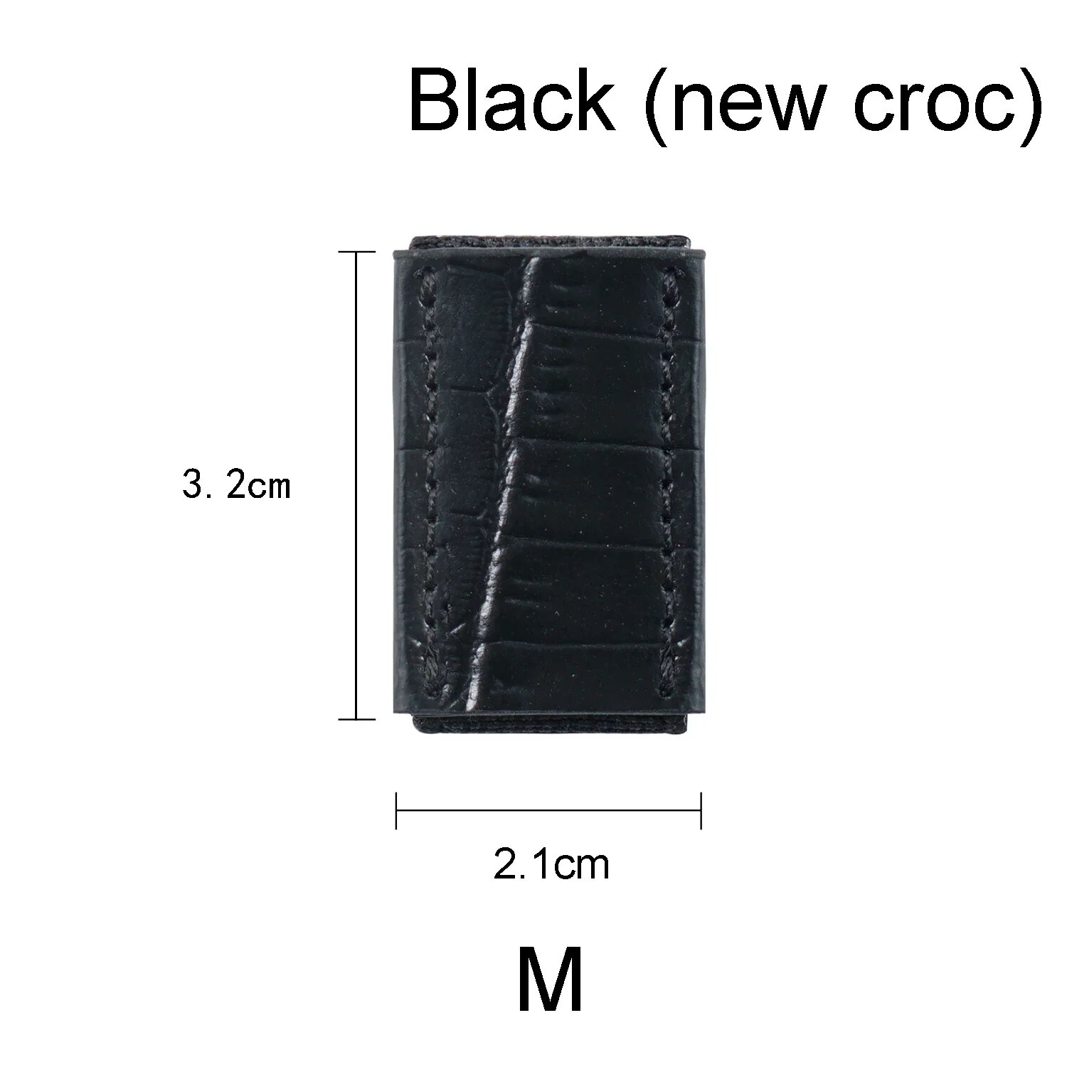 Черная кожаная петля Moterm A-J03, размер M, new croc