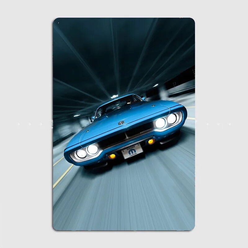 Металлический плакат Plymouth Roadrunner Richard Petty