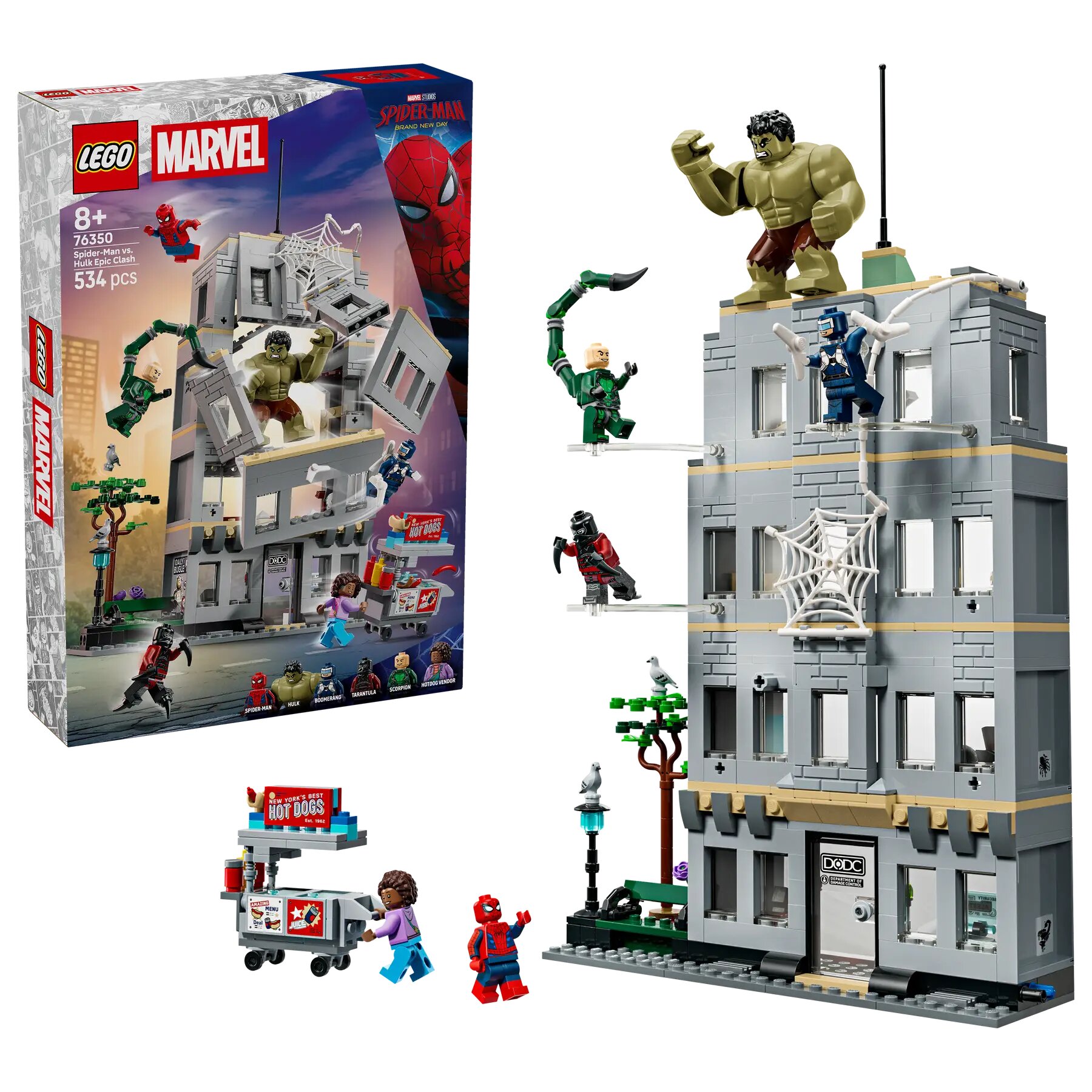 Конструктор LEGO Marvel 76350 Человек-паук против Халка: Эпическое столкновение, 534 дет.