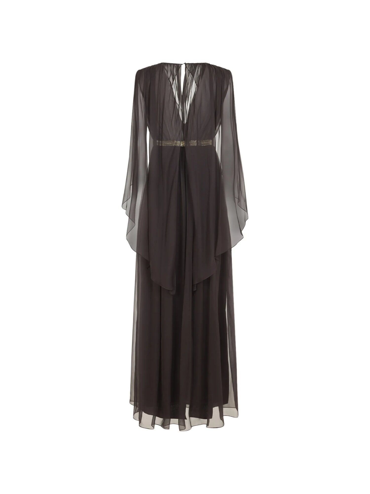 Платье Alberta Ferretti Draped silk maxi dress, размер 40, черный — фото 1