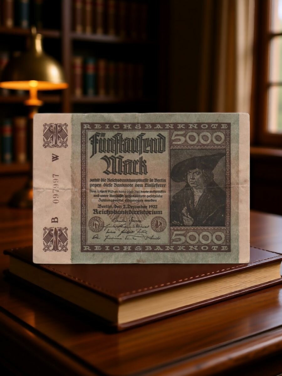 Купюра 5000 марок 1922 год- германия Веймерская Республика