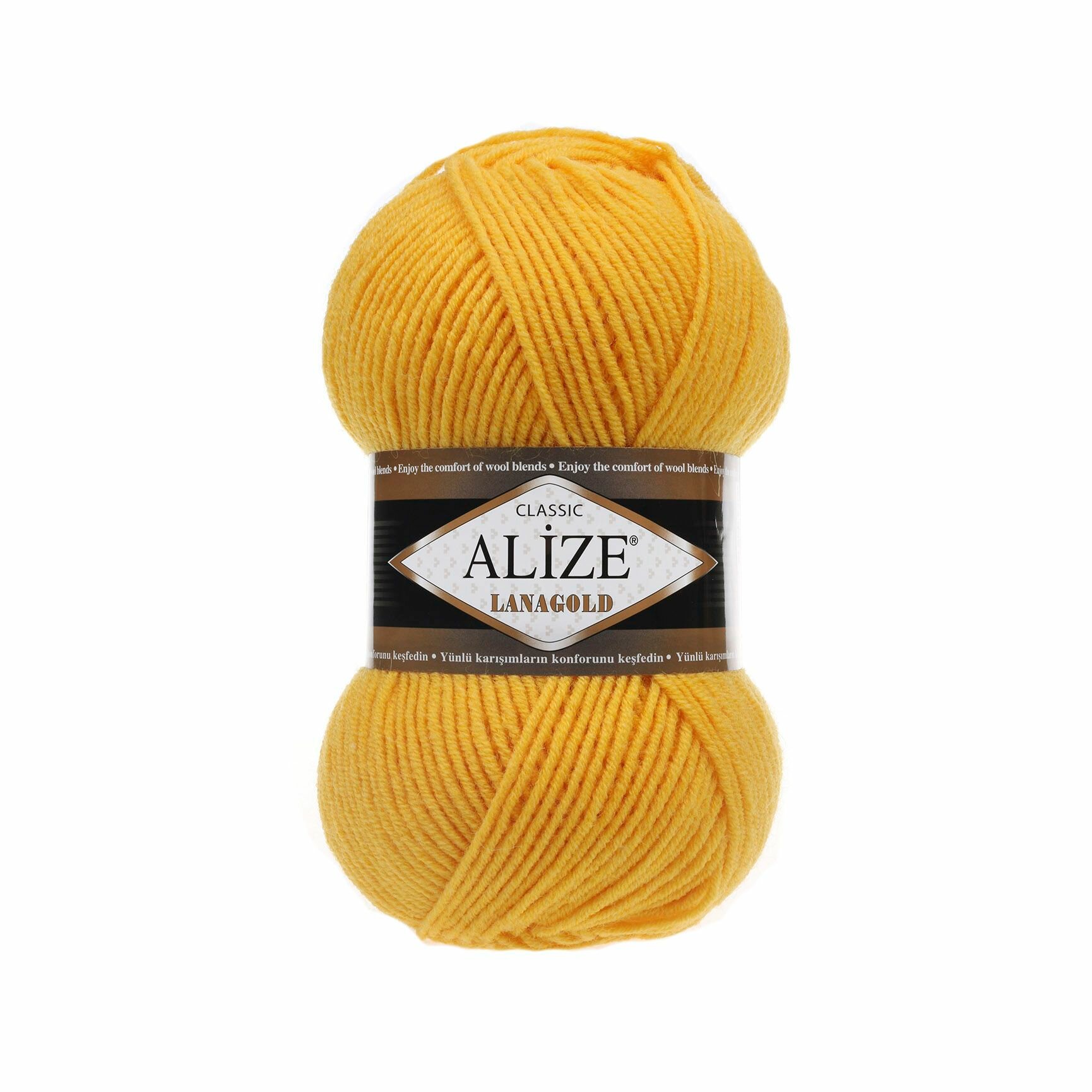 Пряжа для вязания Lanagold Alize 1 моток (240 м, 100 гр), цвет 216 желтый