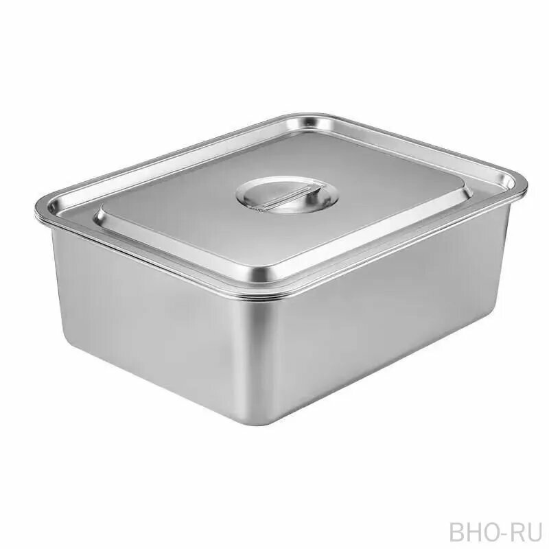 Черная глубокая стальная миска с крышкой: универсальная металлическая емкость для воды и еды питомцев, поднос для кормления в помещении и на улице,