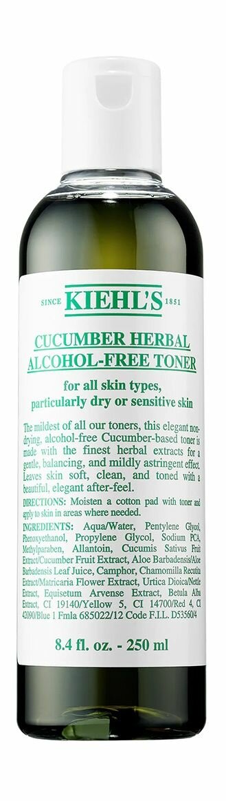 Бесспиртовой тоник с огурцом для нормальной и сухой кожи Kiehl’s Cucumber Herbal Alcohol Free Toner 250ml