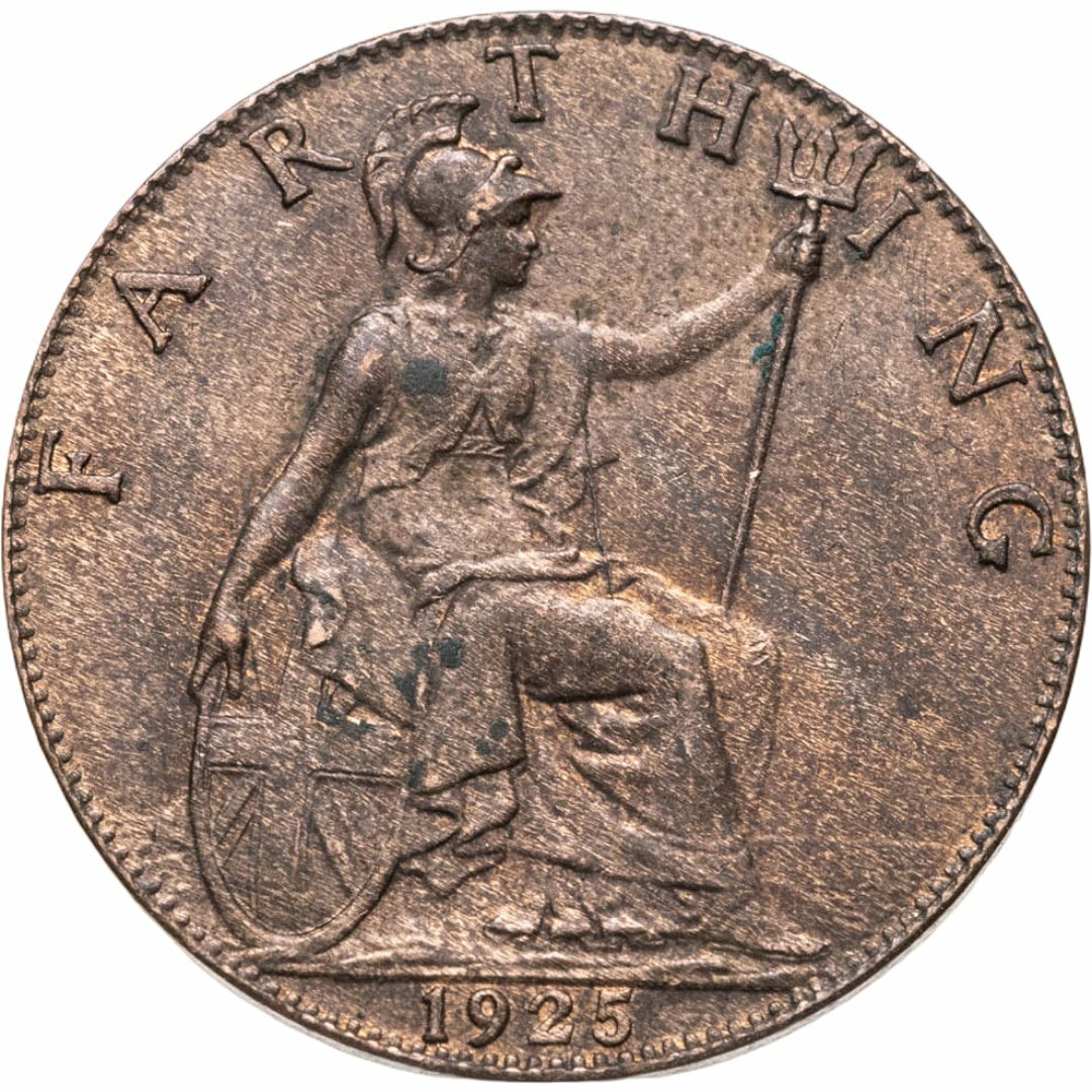 Великобритания 1 фартинг farthing 1925, Бронза, в сохранности VF-XF