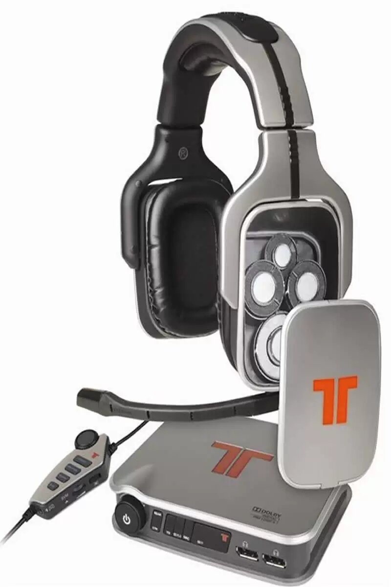 TRITTON AXPro 5.1-канальный игровой наушник с 8 динамиками для мультимедиа, серебристый
