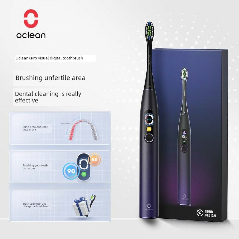 Oclean X Elektricheskiy Zubyoychik s Ekranom v Tsvete Midnight Purple dlya Par