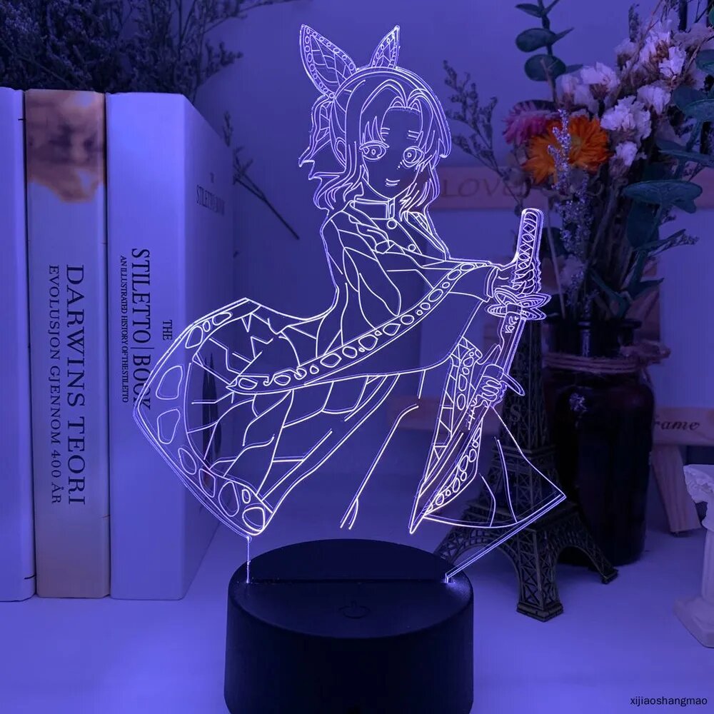 3D светодиодный ночсветильник аниме Клинок, рассекающий демонов Шинобу Кочо (Demon Slayer: Kimetsu no Yaiba) X-buy